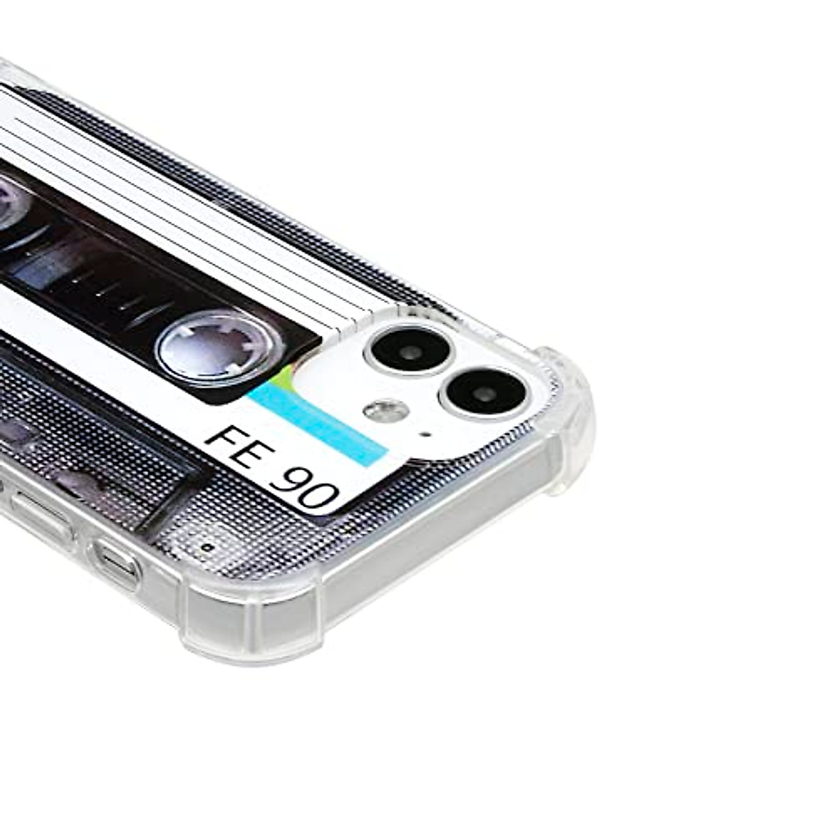 FAteamll Case for iPhone 12 Mini, Matte Finish Heavy Duty Soft Back Cover with Reinforced Corners TPU Soft Bumper Retro Cassette Tape Case Compatible with iPhone 12 Mini 5.4 Inch 2020 Released
