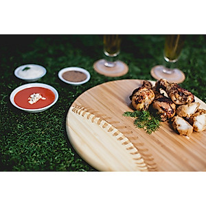 TOSCANA - a Picnic Time brand Home Run Baseball Cheese Board, Novelty Charcuterie Board, Serving Platter - Cheese Boards Charcuterie Boards, Wood Cutting Board, (Bamboo)