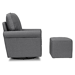 DaVinci Maya Upholstered Swivel Glider and Ottoman in Shadow Gray, Greenguard Gold Certified