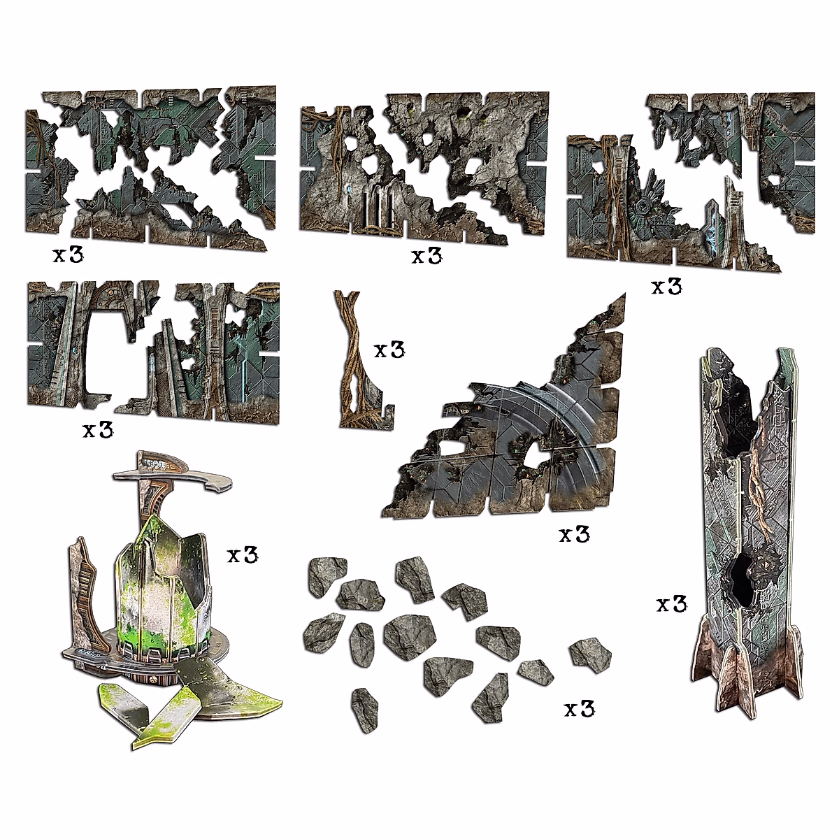 Battle Systems - Modular Tabletop 3D Gaming Sci-Fi Terrain - Perfect for 28mm-35mm Miniatures and Figures - No Painting Required - Science Fiction Aliens 40K Wargame