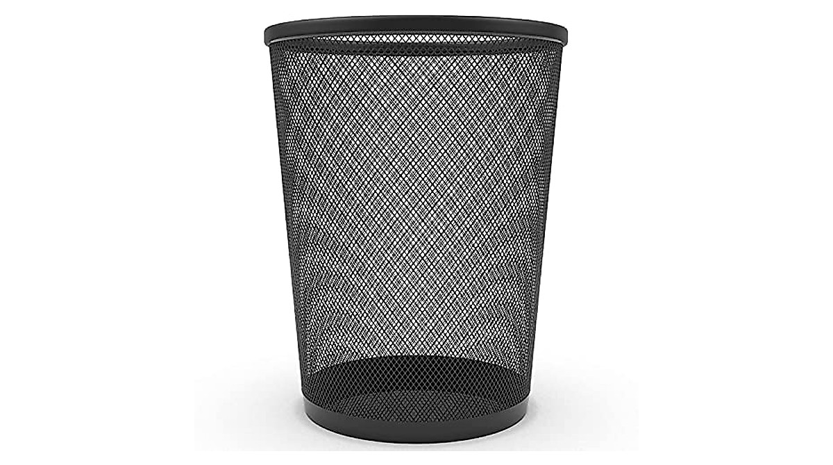Zuvo Circular Mesh Waste Bin - Stylish Metal Trash Can for Home & Office