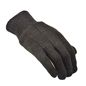 Heavy Weight 9OZ. Cotton Brown Jersey Work Gloves, Knit Wrist, Sold by Dozen (12-Pairs) - X-Large