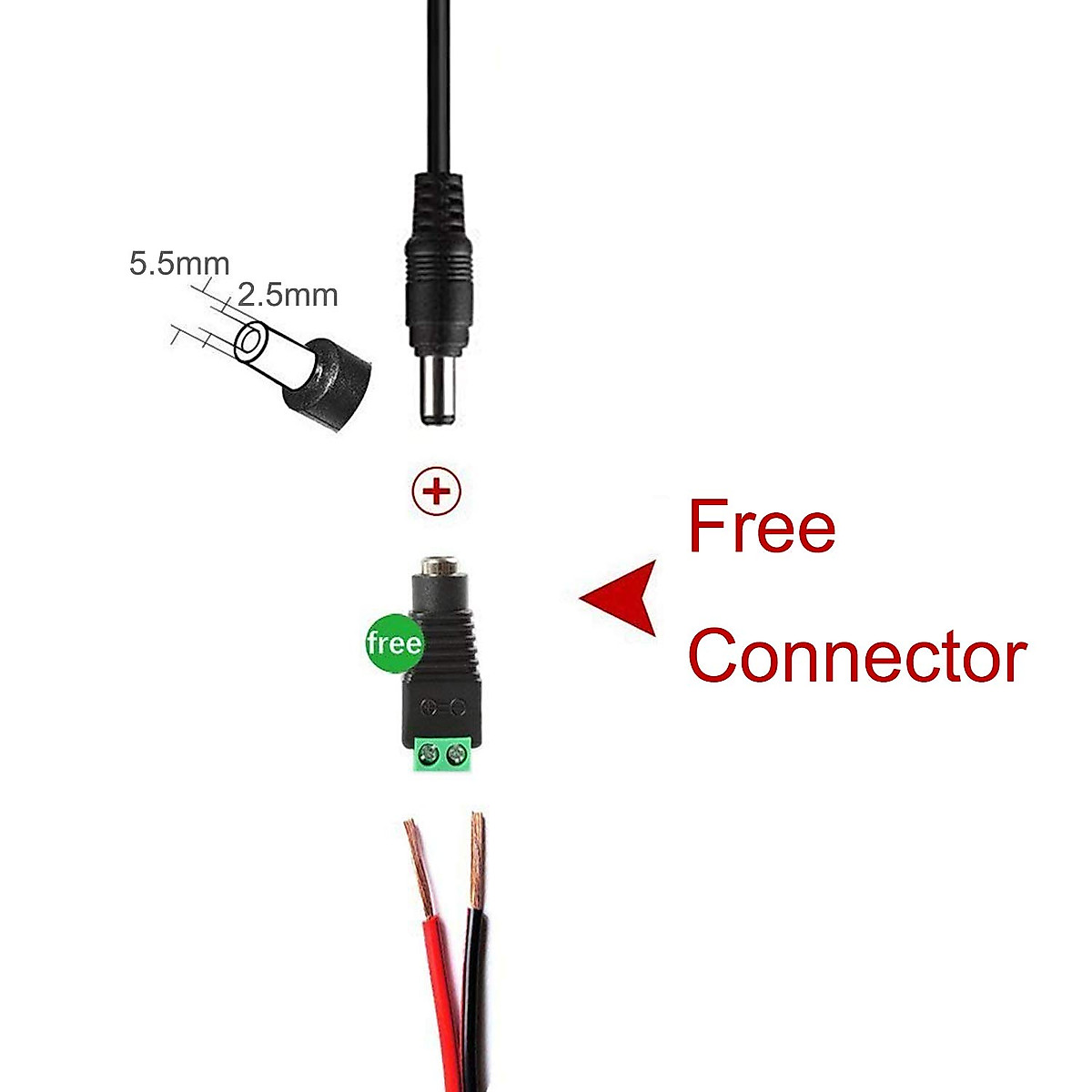 12V 5A Power Supply, COOLM AC to DC 12V 5A 60W Power Adapter Charger AC 100V - 240V Transformer 5.5x2.5mm DC Output Jack for 5050 3528 LED Strip Light LED Driver CCTV Security System