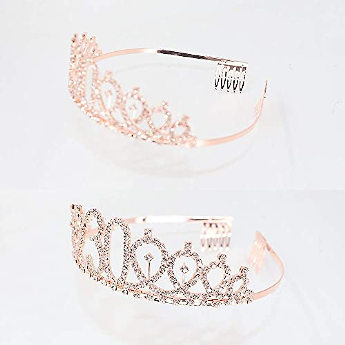 "Talk Thirty to me" Sash & Rhinestone Tiara Set - 30th Birthday Gifts Rose Gold Glitter Birthday Sash for Women Birthday Party Favors