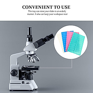 4pcs Microscope Slide Storage Plate - Each Plate 20 Slices Microscope Slide - Drying Storage Trays for Pathological Operation Cooler Microscope Slides (White/Blue)