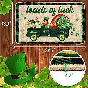 Tieshankao St Patricks Day Gnome Doormat Decorations-Shamrock Leprechaun Lucky Door mat Rug Irish Saint Patty's Decor for The Home Bathroom