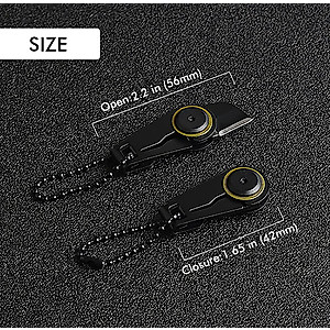 Vittqsuier （2 Packs） Mini Zipper Knife/Outdoor Survival EDC Gadget/Key Chain Pendant Pocket Knife