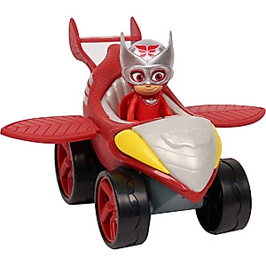 PJ Masks Power Racers Vehicles, Articulated Owlette Figure and Owl Glider, Red PJ Mask, Kids Toys for Ages 3 Up by Just Play