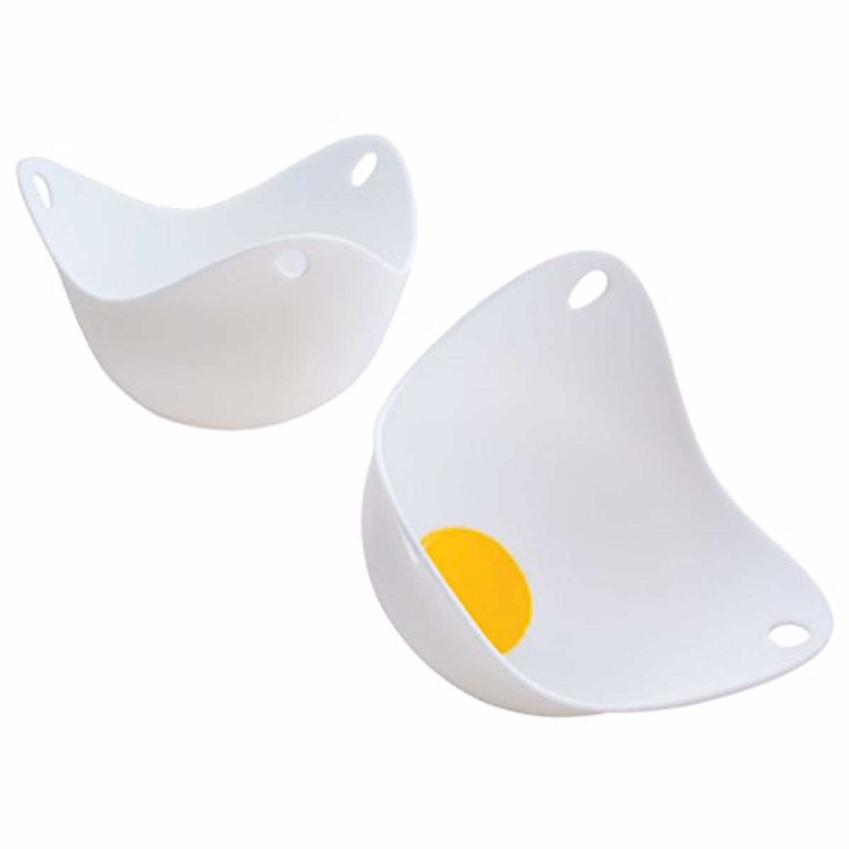 Fusionbrands PoachPod YOLK The Original Silicone, Floating Egg Poaching Cup, White, 2 pack