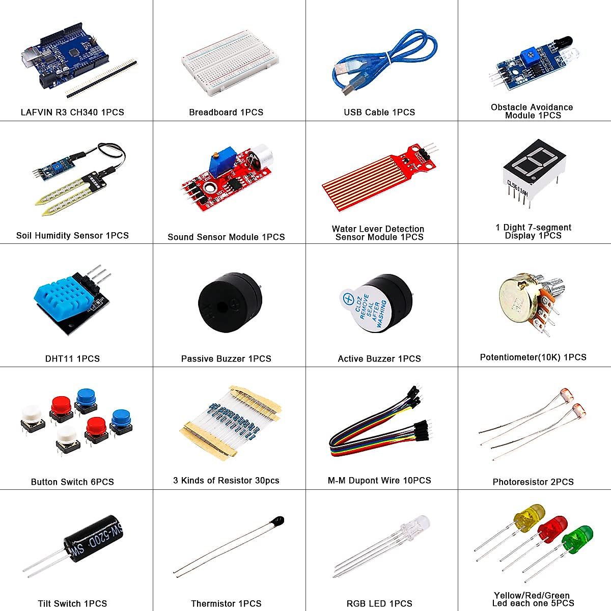LAFVIN Basic Starter Kit with R3 CH340,Breadboard + Retail Box Compatible with Arduino IDE