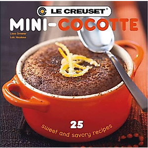 Le Creuset Stoneware Set of 4 Mini Cocottes with Cookbook, 8 oz. each, White