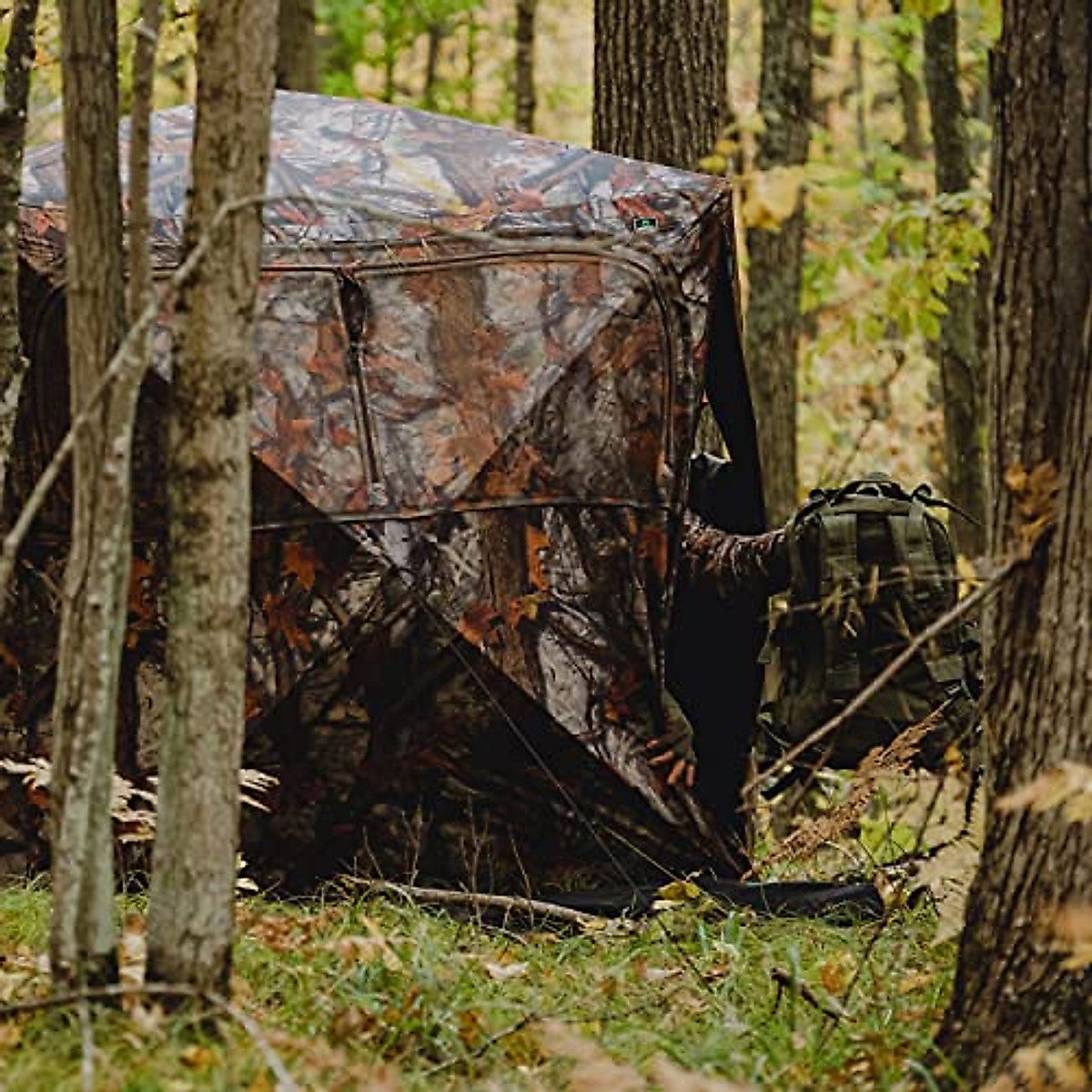 Barronett Blinds GR251BT Grounder 250 Pop Up Portable 2 Person Blind, Bloodtrail Woodland Camo