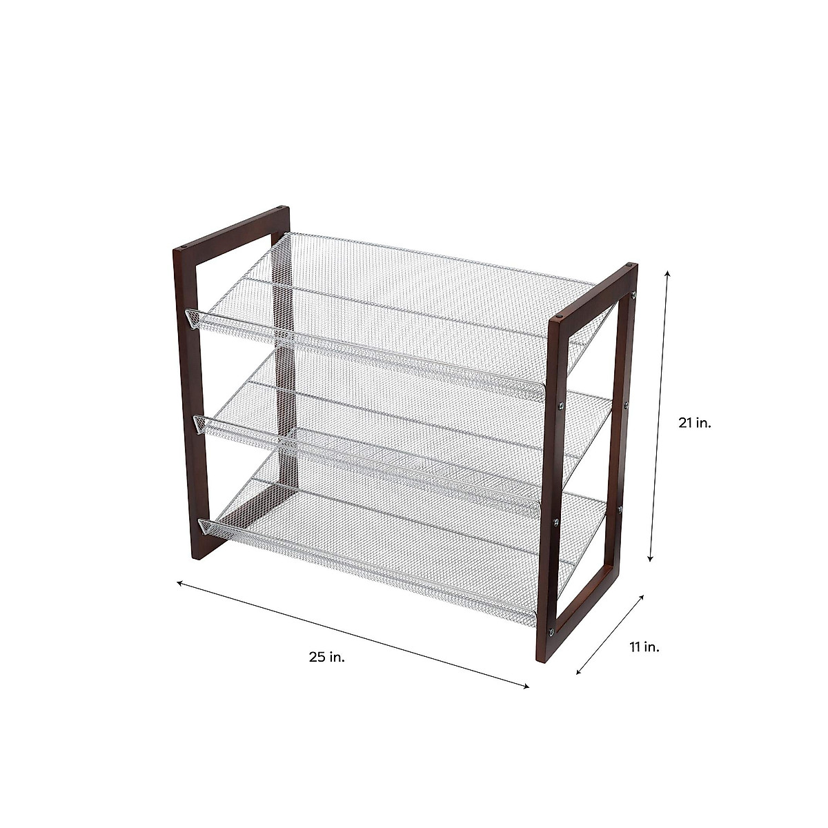 Organize It All 3 Tier Wood Frame Shoe Storage Rack