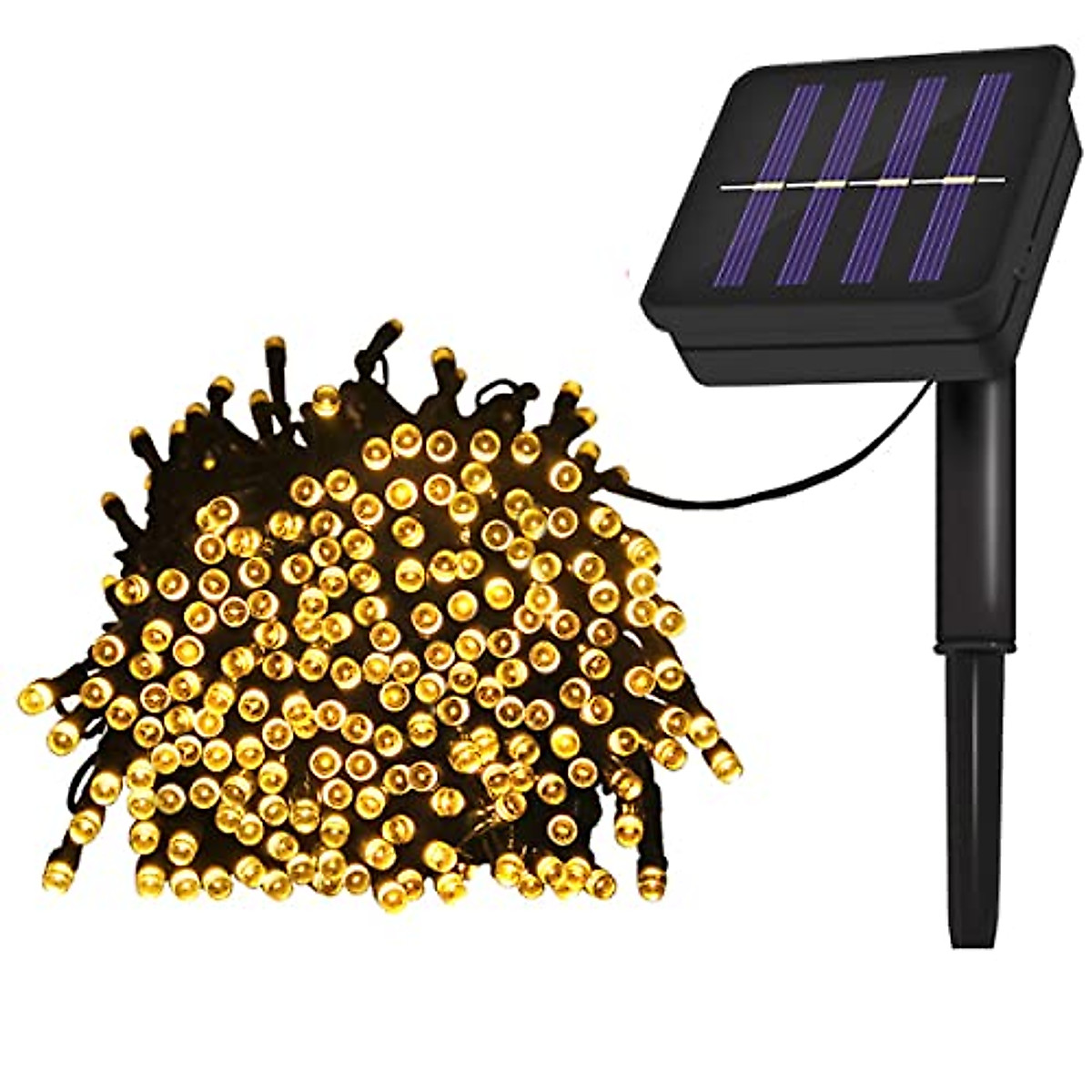 Solar String Lights, 100 LED 39ft LED String Lights Waterproof, 8 Modes, for Home Garden Patio Halloween Party Xmas Trees Decorate，Warm White，Pack of 2