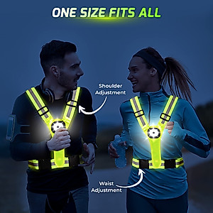 GREERRIDE Light Up Running Vest - Running Light Vest and Reflective Running Vest for Runners, Night Walking Running Reflective Gear for Men Women