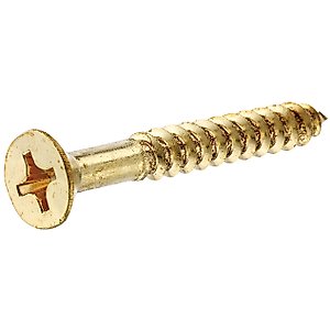 The Hillman Group 41830 Brass Flat Head Phillips Wood Screw, 6 x 3/4-Inch, 100-Pack