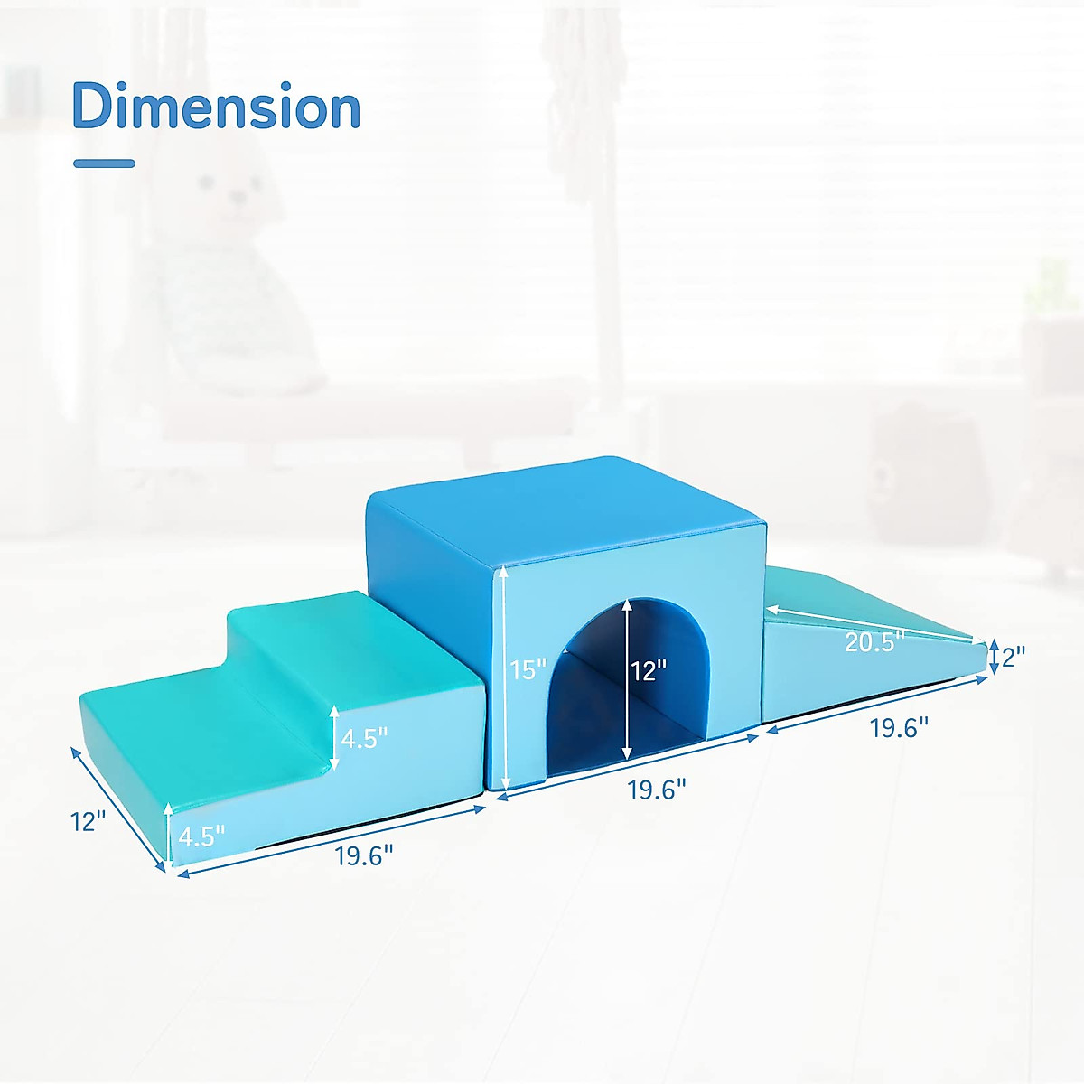 JOYMOR Indoor Soft Foam Climber Play Sets, Beginner Toddler Climber with Slide, Stairs and Ramp, Indoor Climbing Toys for Toddlers Kids and Children