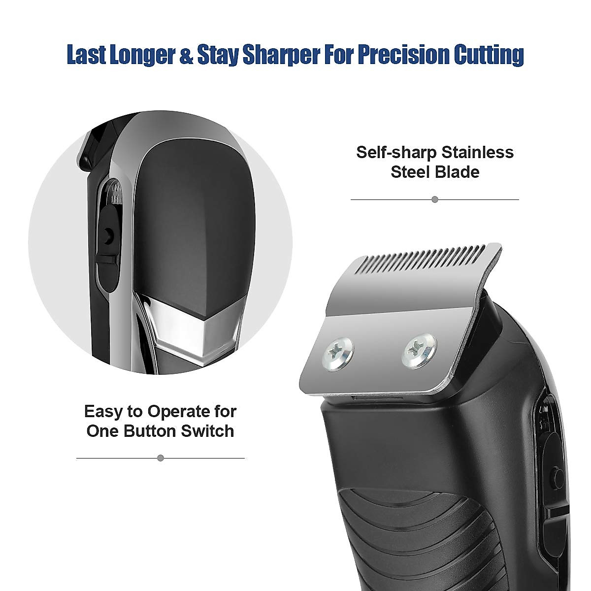 COSYONALL Hair Clippers for Men Pro Corded Hair Trimmer Cutting Kit with 8 Clipper Guide Combs Hard Storage Case for Hair Cutting (Black)