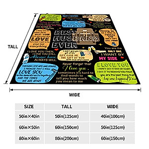 tgruihm Gifts for Husband, Husband Gifts from Wife, Funny Husband Blanket, Husband Birthday Gift Ideas, for Husband Super Soft Cozy Flannel Throw Blanket 50"x 60"