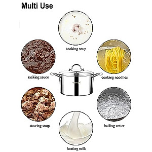 VENTION 3-Ply Stainless Steel Pot, Soup Pot with Lid, 4.6 Quart Cooking Pot