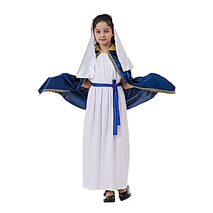 EraSpooky Girls Virgin Mary Costume Biblical Characters Nativity Dresses for Kids