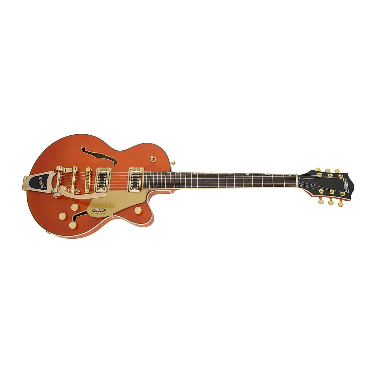 Gretsch G5655TG Electromatic Center Block Jr. Single-Cut Electric Guitar with Laurel Fingerboard, 22 Medium Jumbo Frets, Bigsby and Gold Hardware (Orange)