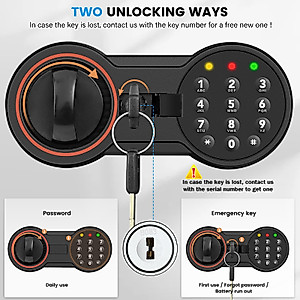 2.8 Cub Large Home Safe Fireproof Waterproof, Steel Home Security Safe Box with Electronic Keypad, Spare Keys and Alarm System, Fireproof Safe for Home Document Money Valuables