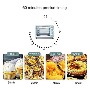 MODADA Electric oven home 19 liters mini oven adjustable temperature 0-250 ℃ and 60 minutes timer three baking position home baking electric oven baking cake bread pie multifunctional function unified