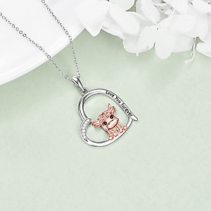YAFEINI Highland Cow Necklace Sterling Silver Heart Highland Cow Pendant Necklace Scottish Jewelry for Women Cow Lover Gifts