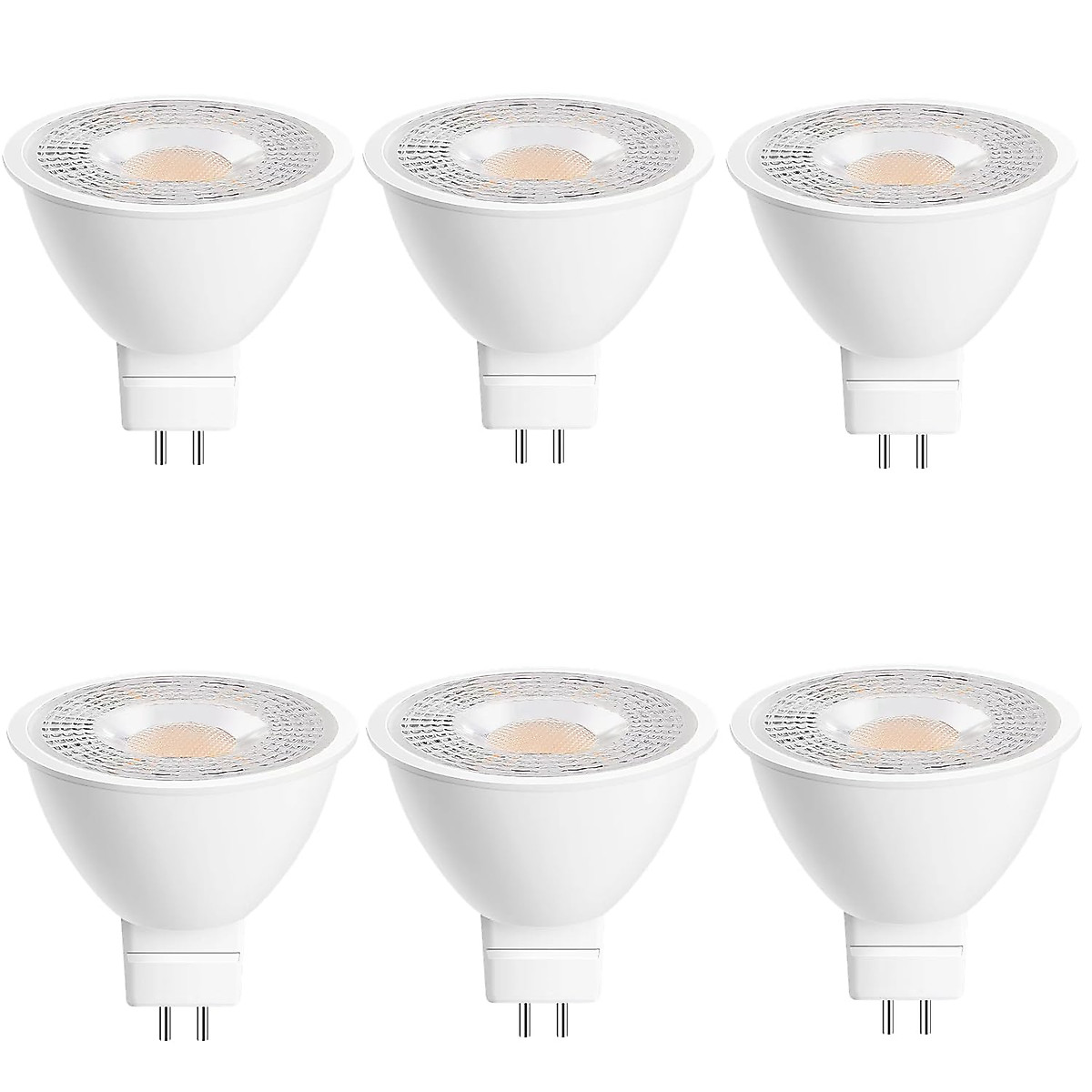 VVH 6 Pack MR16 LED Bulb,GU5.3 Bi-Pin Base LED Bulbs, 5W (50W Equivalent) 5000K Daylight 450LM 40 Degree Beam Angle for Spot Lights, Recessed, Tracking Lights, Outdoor Landscape 12-24V