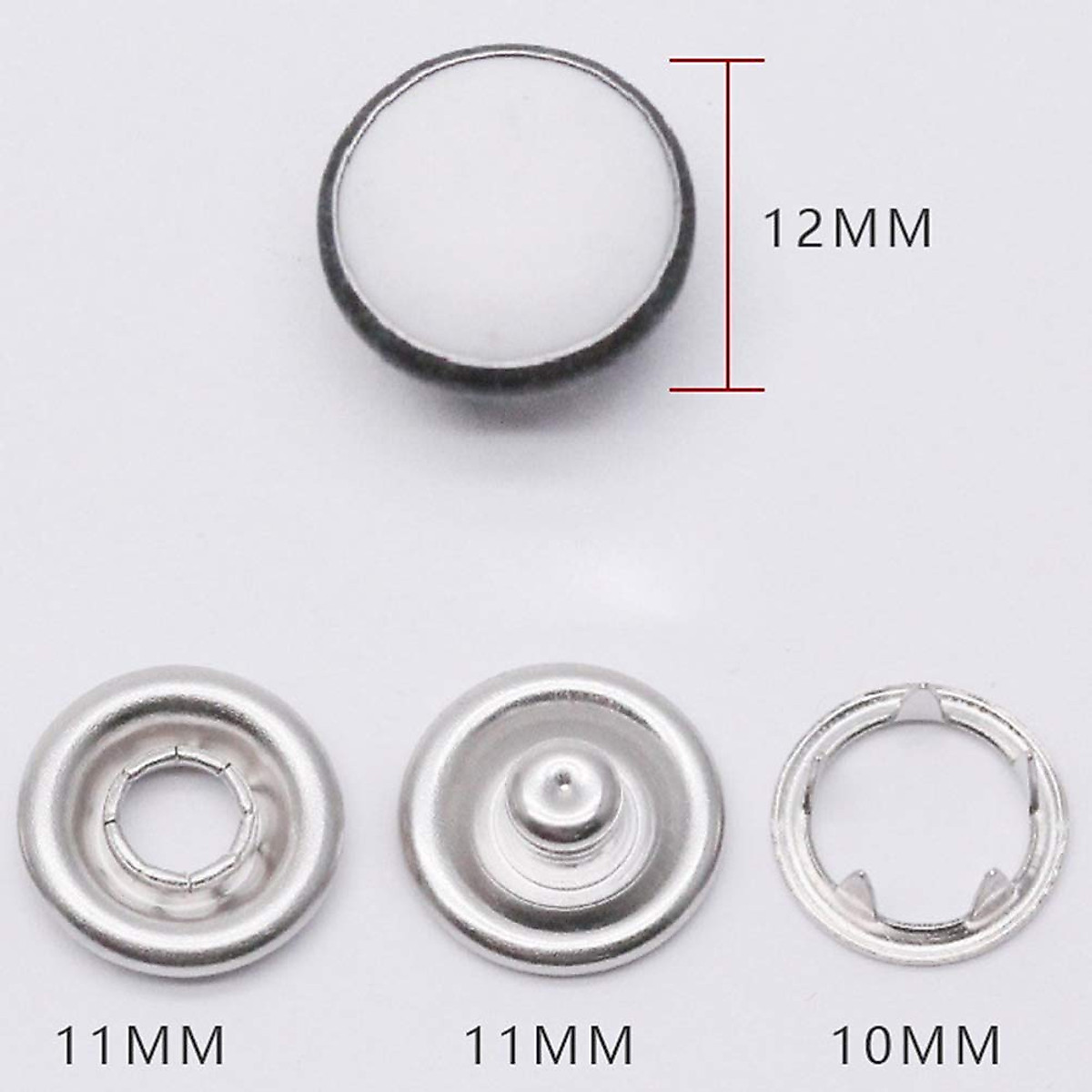 Supvox 50pcs Snap Fastener Kit Classic Rhinestone Prong Ring Snaps for Western Shirt Clothes Popper Studs (Random Color)