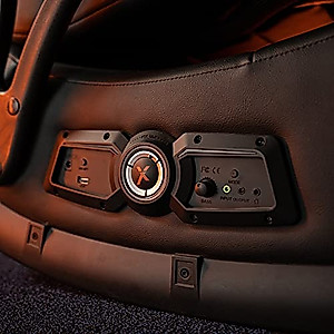 X Rocker Jynx Floor Gaming Chair, Headrest Mounted Speakers, 2.1 Bluetooth Audio System, Wireless, Recliner with Padded Armrest, 5111601, 37.01" x 22.83" x 34.65", Black