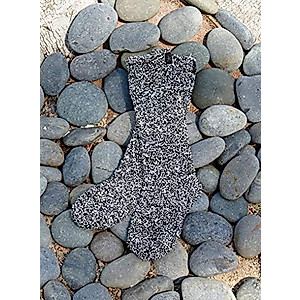 Barefoot Dreams CozyChic Women Heathered Socks, Crew Socks, Plush Socks, Loungewear, Warm Toes, Fuzzy Socks-Black/White-Stone/White (Set of 2)