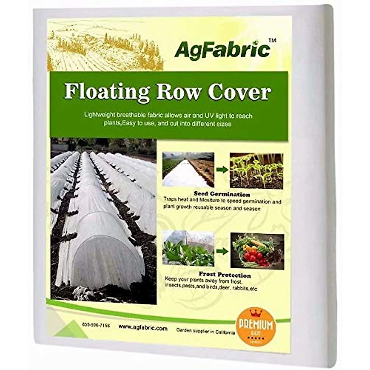 Agfabric Plant Covers Freeze Protection 10'x50' 0.55oz Frost Blankets for Plants Plant Frost Protection Covers Garden Winter Frost Pests Protection,White
