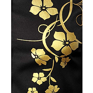 ZEROYAA Men's Hipster Shiny Design Slim Fit Long Sleeve Button Up Party Dress Shirts ZZCL62 Black Medium