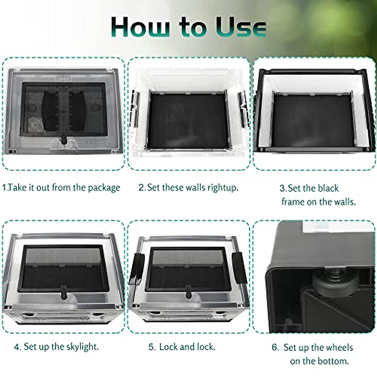 NEPTONION Reptile Terrarium 15.5"x12"x9" Reptile Breeding Enclosure Kits, Comes with Thermometer, Tong, Bowl and Some Decors, Suitable for Gecko,Chameleon, Lizard, Iguana,Snake, Bearded DragonTONION