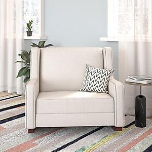 Baby Relax Hadley Upholstered Double Rocker Chair, Beige Microfiber