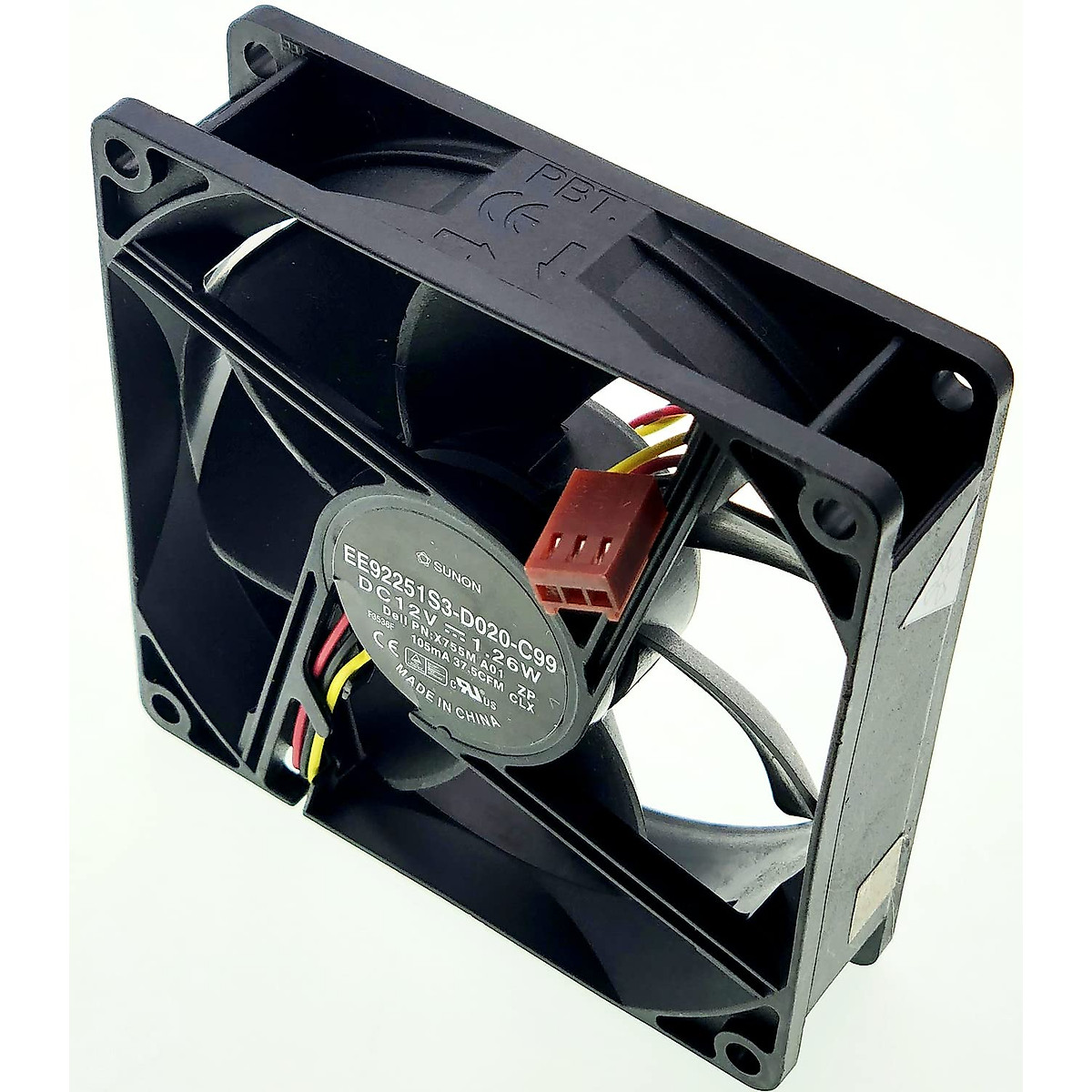 by Sunon EE92251S3-D020-C99 PVA092G12M Rear Case Computer Cooling Fan for Dell Vostro 200 400 430 460 470 Mini Tower RKC55 X755M XPS 8300 8500 8700 DC12V 3-Pin 92x92x25mm