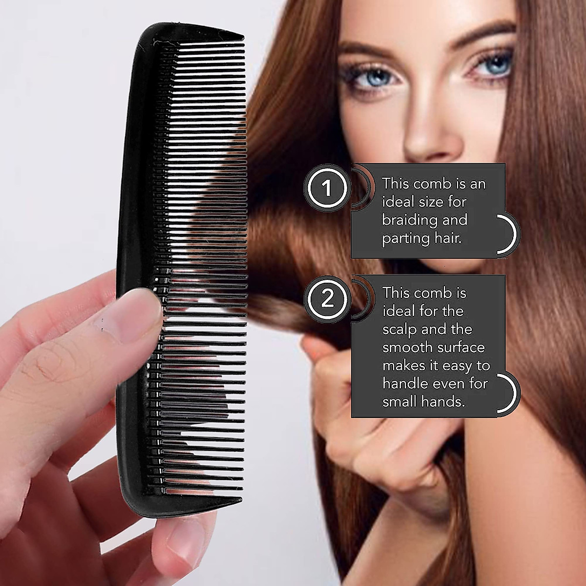 Soft 'N Style Hair Care 4-Pack Comb - Not Breakable - mens comb/fine tooth comb/peines para cabello
