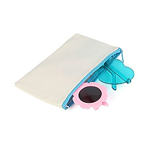 LUPBOK 40Pcs Blank DIY Craft Bag Canvas Pen Pencil Pouch Bags Canvas Zipper Pouch Cute Makeup Bag Travel Cosmetic Bag,L