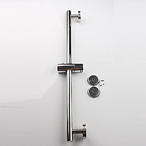 BANGPU Chrome Shower Slide Bar, Bathroom Shower Slide Bar with Adjustable Handheld Shower Holder, Stainless Steel Slide Slide Bar Wall Mount