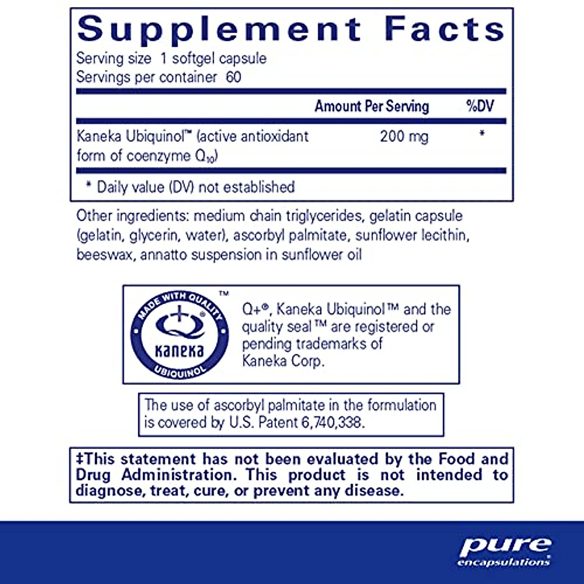 Pure Encapsulations Ubiquinol-QH 200 mg | Active Form of CoQ10 to Support Immune Health, Cellular Energy, and Cardiovascular Health* | 60 Softgel Capsules