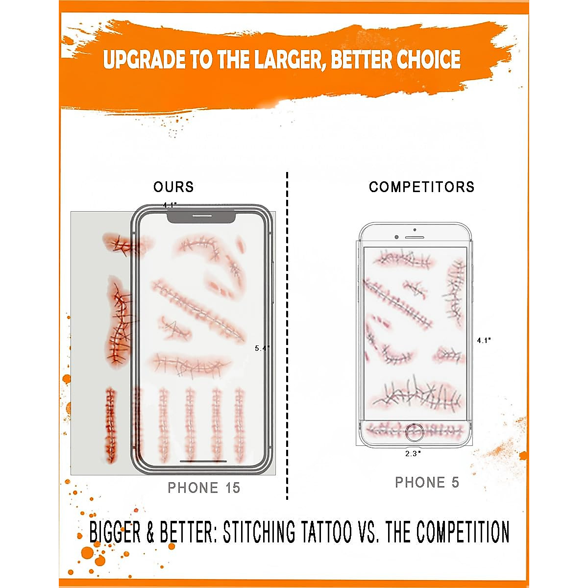 Horror Realistic Fake Bloody Wound Stitch Scar Scab Waterproof Temporary Tattoo Sticker Halloween Masquerade Prank Makeup Props