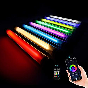 LUXCEO P7RGBPro Handheld Photography Light with APP Control 360 ° Full Color LED Video Light Wand 12 Lighting Modes,CRI≥95 IP68 Waterproof,10400mAH Rechargeable Battery 3000k 5750k RGB Colorful Stick