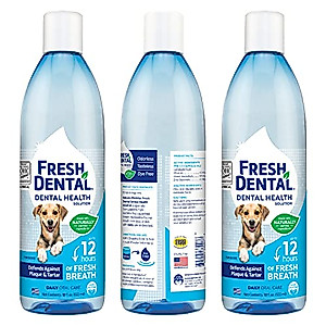 Naturel Promise Fresh Dental Water Additive - Dental Health Solution for Dogs - Easy to Use - Helps Clean Teeth - Freshens Breath Up to 12 Hours - No Brushing Required - 18 Fl Oz, 3 Pack