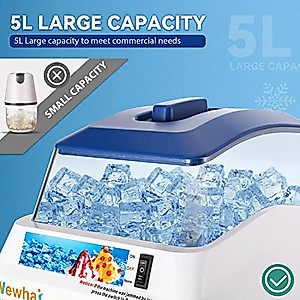 Newhai Ice Shaver Commercial Ice Crusher Electric Shaved Ice Machine 300W Automatic Snow Cone Maker 1400RPM Thickness Adjustable 441 LBS/H Ice Shaving Machine
