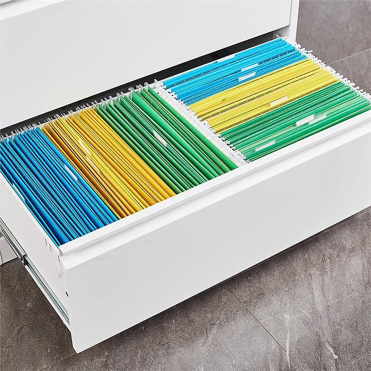 GangMei 4-Drawer Steel Metal Lateral Filing Cabinet with Lock in White