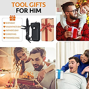 Multitool Pliers Folding Pocket Knife-Including Nylon Bag and Gifts Box,Stocking Stuffers for Men, Christmas Gifts for Men Dad，Multitool Cool Gadgets Practical Gifts