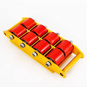 Industrial Machinery Mover, Machinery Mover Roller Dolly Skate with 360 Degree Rotation Cap (Yellow, 12T/26400)