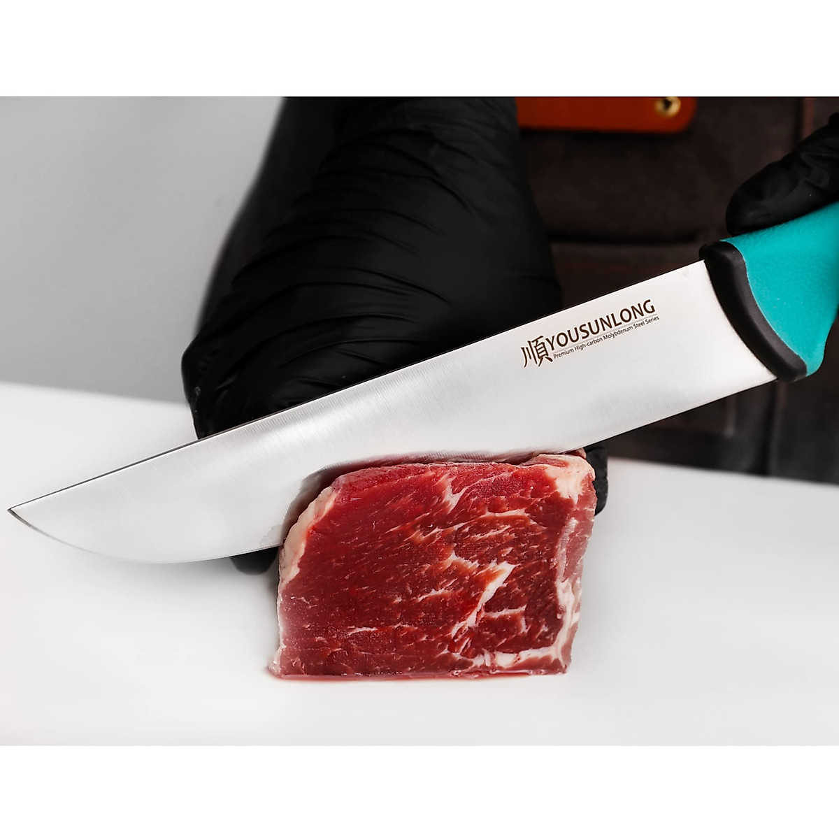 YOUSUNLONG Butcher Knife - Chef's knife 8"(203mm) -Premium High-carbon molybdenum steel blade - Butchery meat processing knife - Ergonomic & non-slip handle